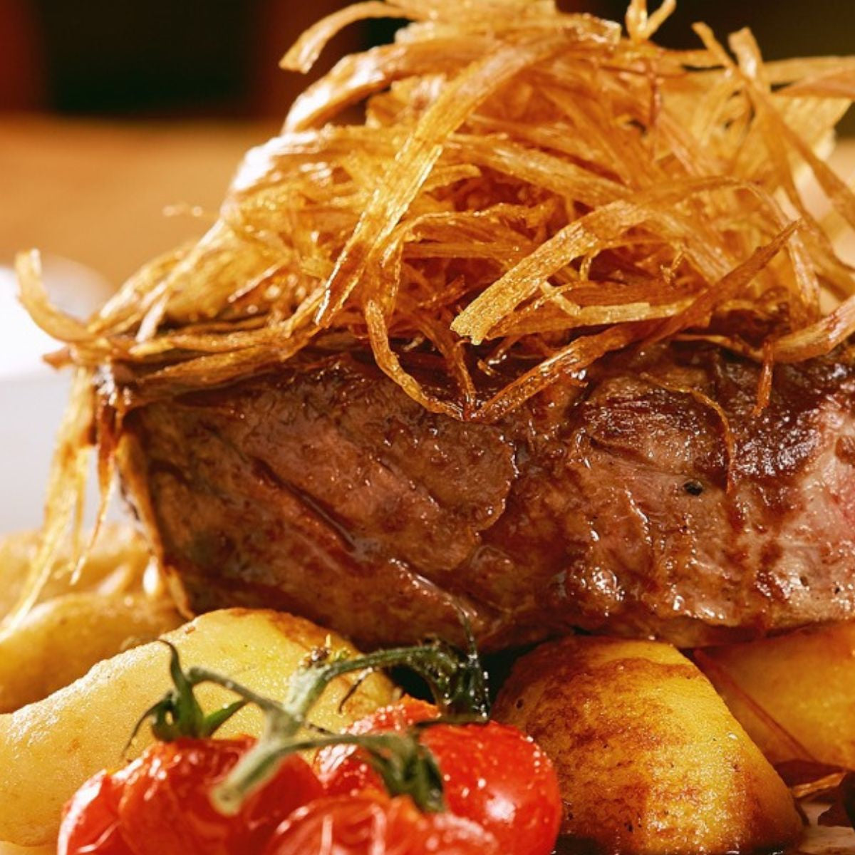 Herb-Crusted Beef Eye Fillet with Red Wine Jus - Recipe