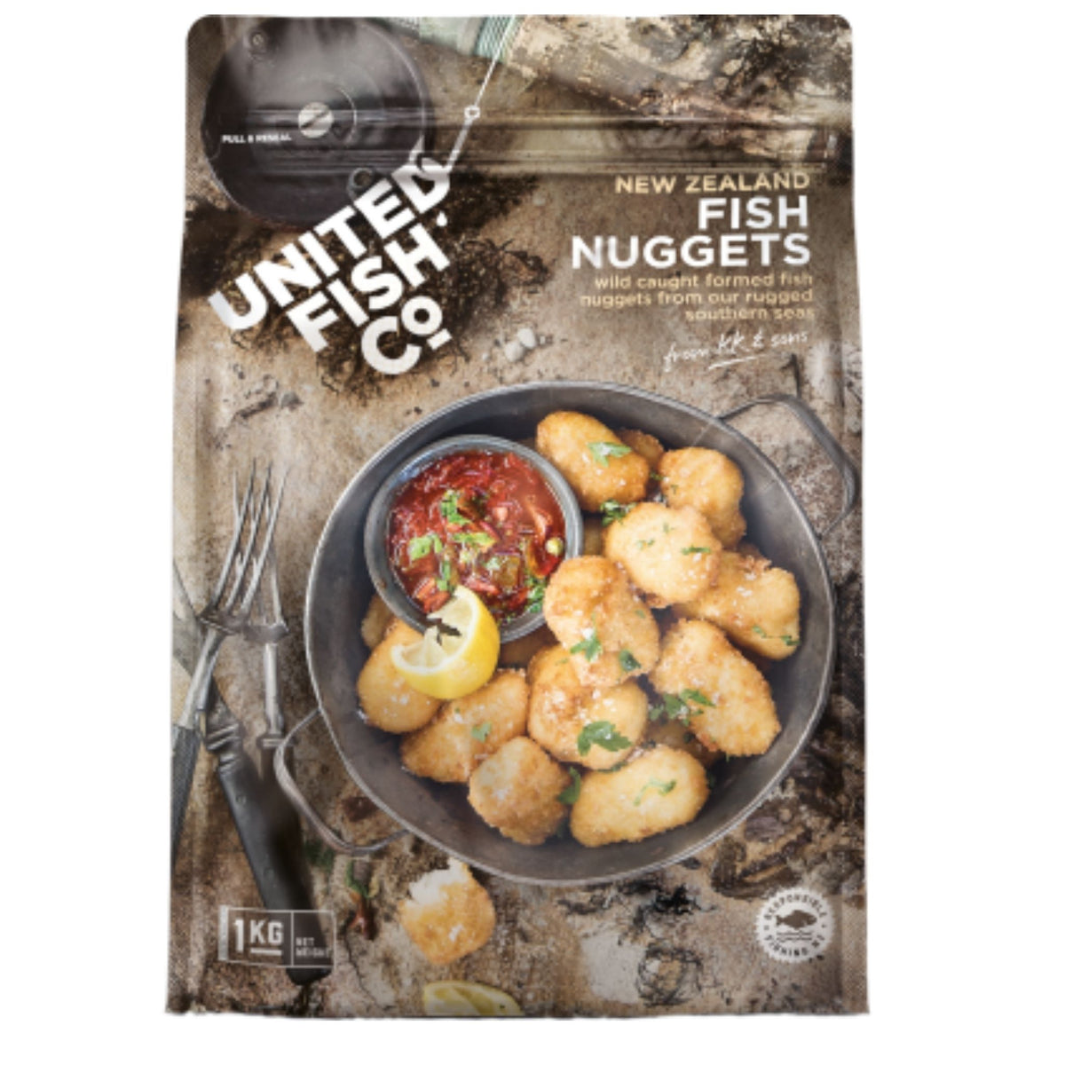 United Fish Co Crumbed Fish Nuggets 1kg - Golden Crumbed NZ White Fish